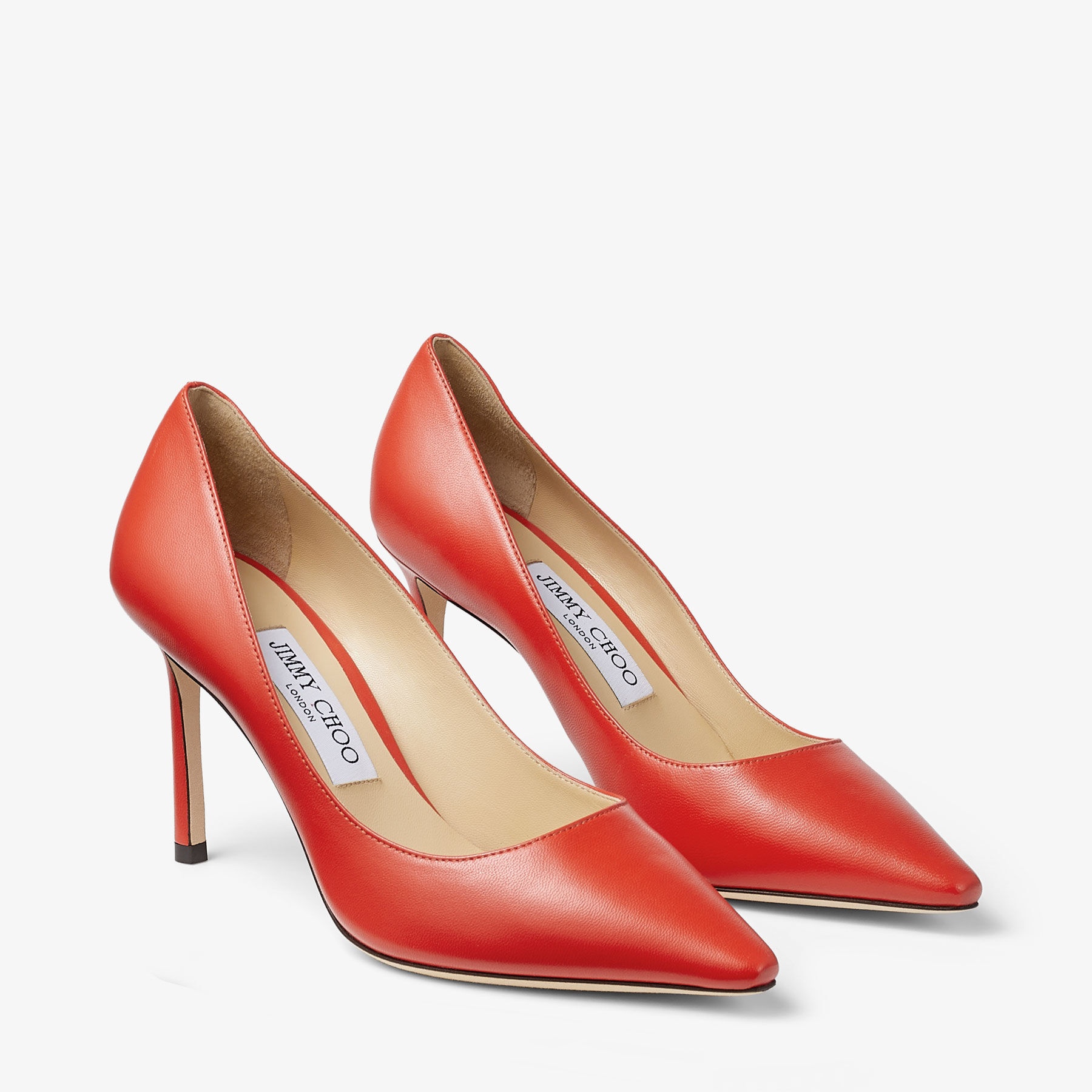 JIMMY CHOO Romy 85 Paprika Nappa Leather Pumps | REVERSIBLE