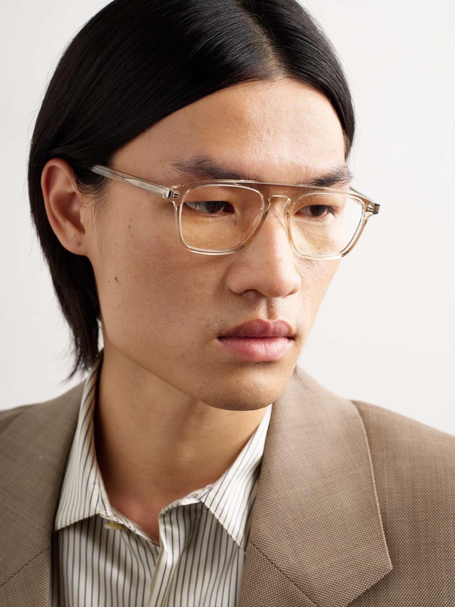 SAINT LAURENT New Wave D-Frame Acetate Optical Glasses | REVERSIBLE