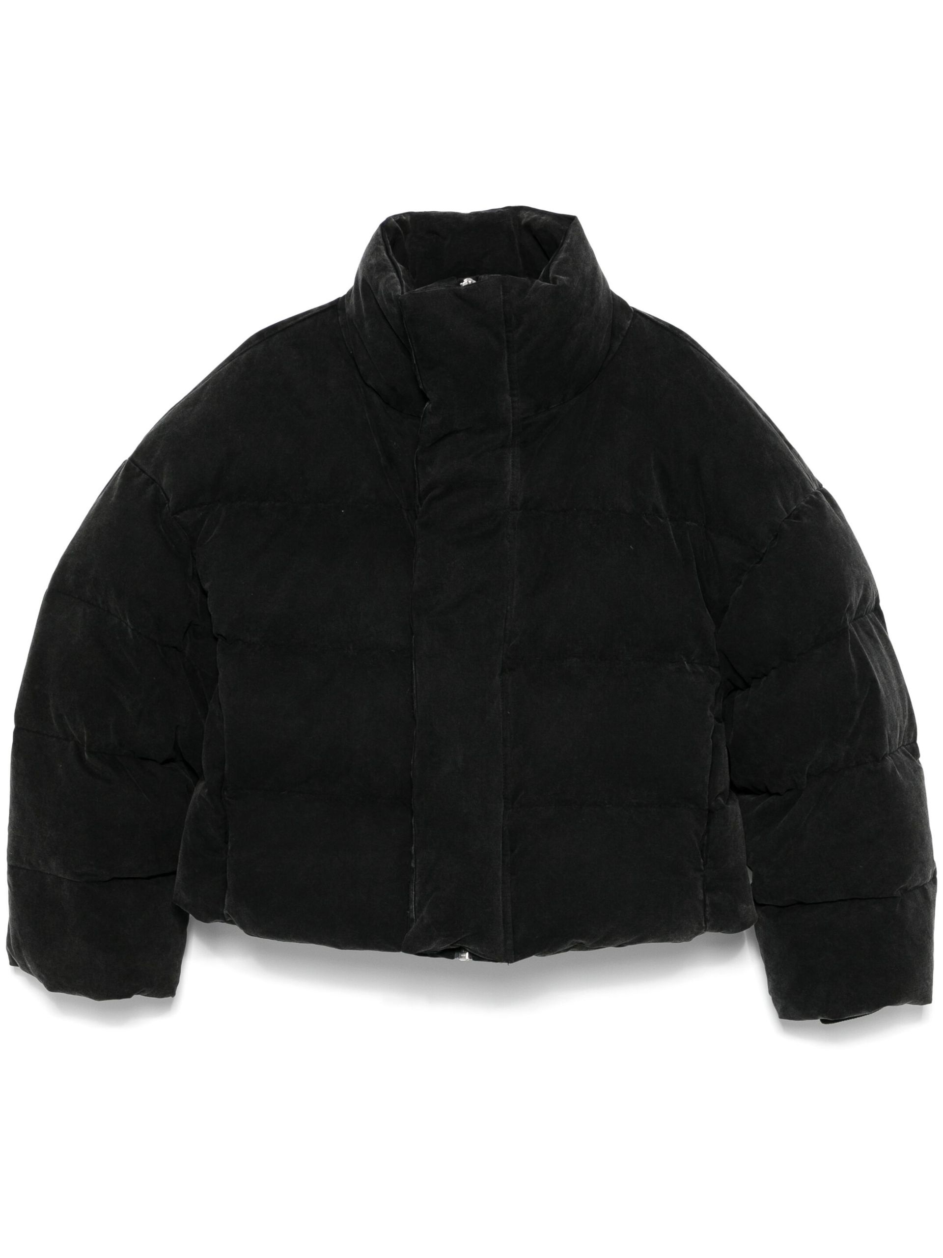 entire studios Black Velvet Puffer Jacket | REVERSIBLE