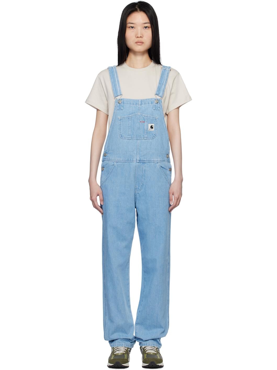 Carhartt Blue Bib Straight Denim Overalls | ssense | REVERSIBLE