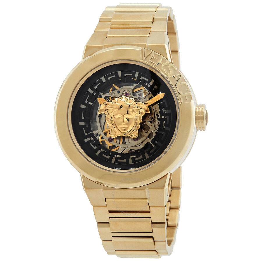 VERSACE Versace Medusa Infinite Automatic Black Skeleton Dial Ladies ...