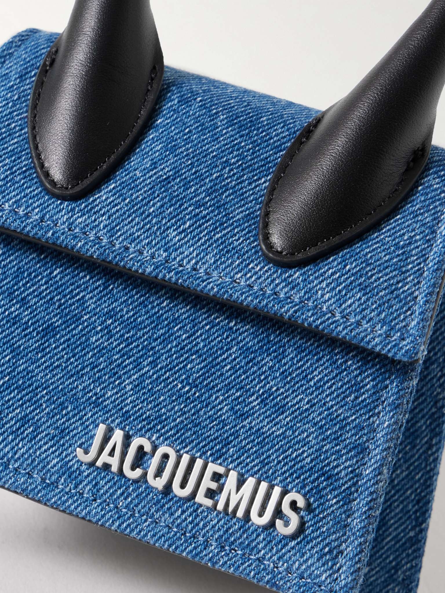 JACQUEMUS Le Chiquito Logo-Embellished Leather-Trimmed Denim Bag ...