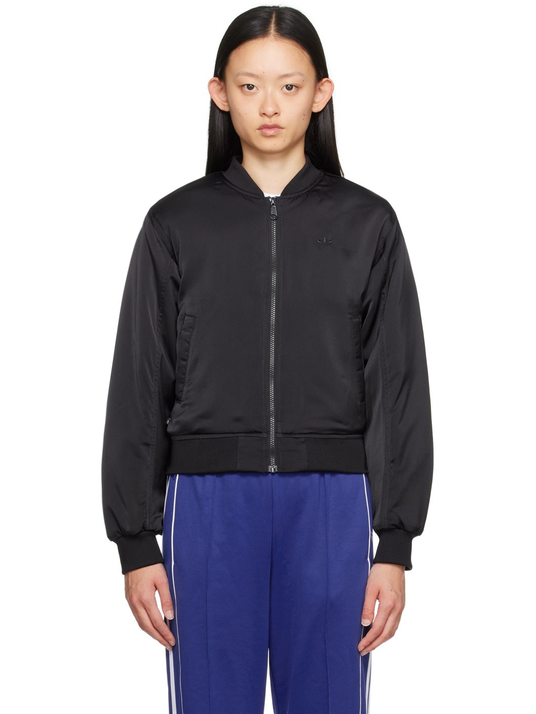 adidas Originals Black Premium Essentials Bomber Jacket | REVERSIBLE