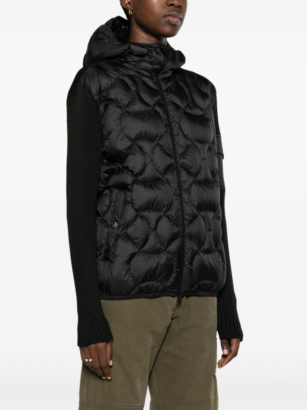 Moncler quilted-panel ribbed-knit jacket | REVERSIBLE