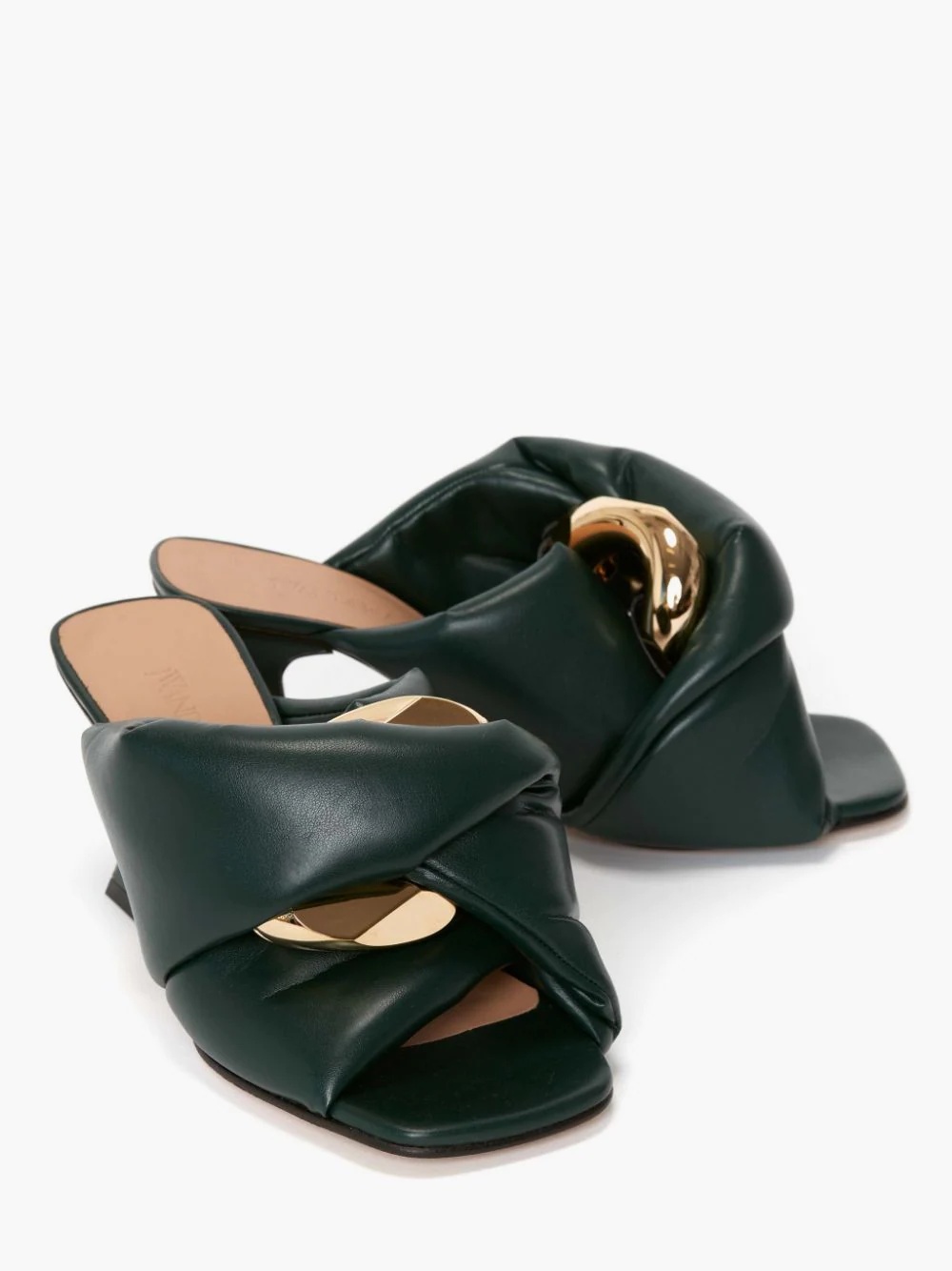 JW Anderson LEATHER CHAIN TWIST HEELS | REVERSIBLE