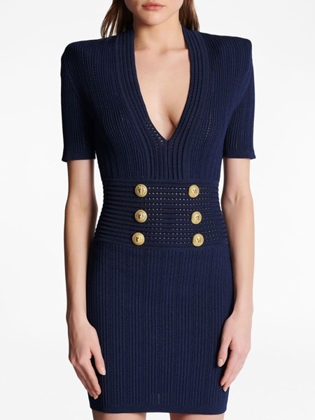 Balmain Short dress with button decoration | theapartmentcosenza ...