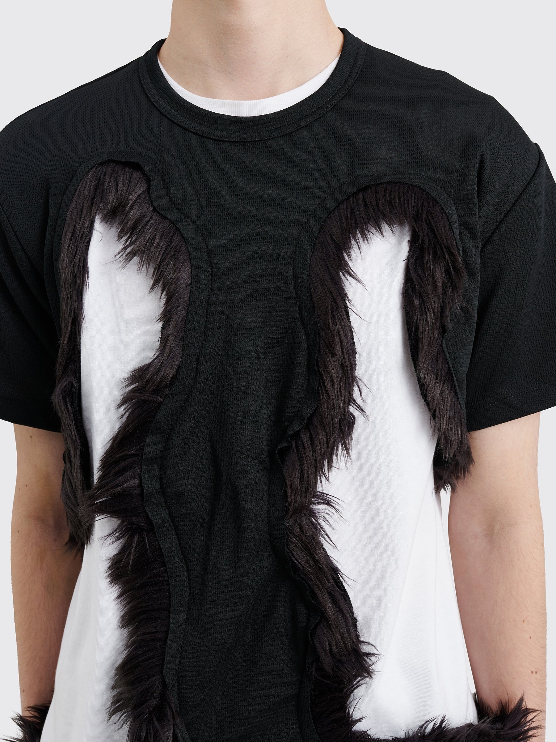Comme Des Garçons COMME DES GARÇONS HOMME PLUS FAKE FUR CUT-OUT MESH T ...