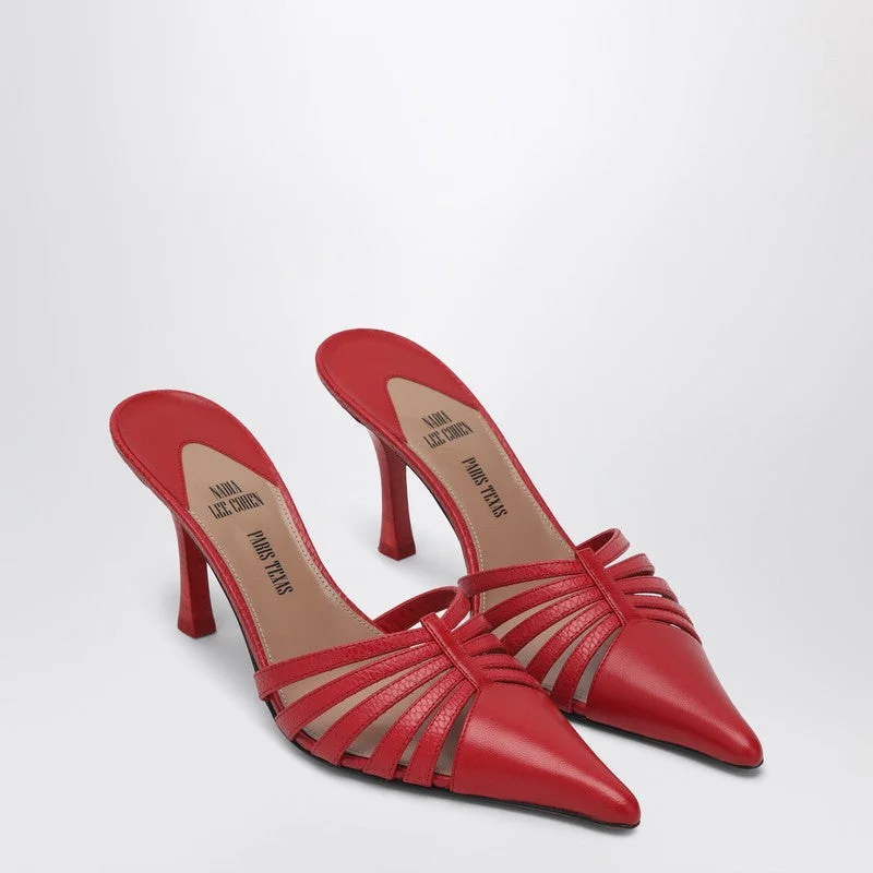 PARIS TEXAS RED LEATHER MULE NADIA | REVERSIBLE