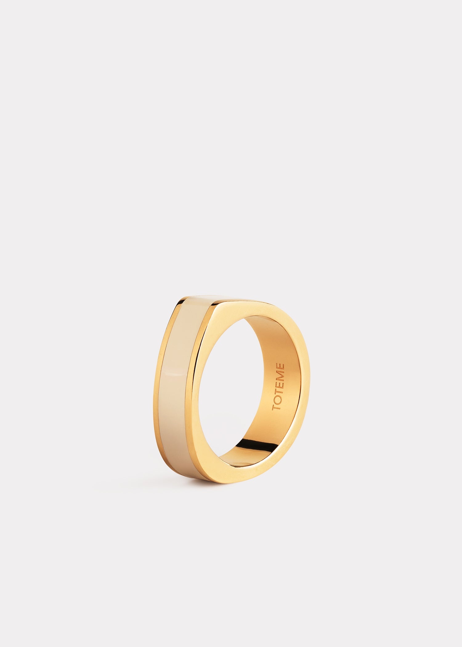 Totême Signature ring ecru/gold | REVERSIBLE