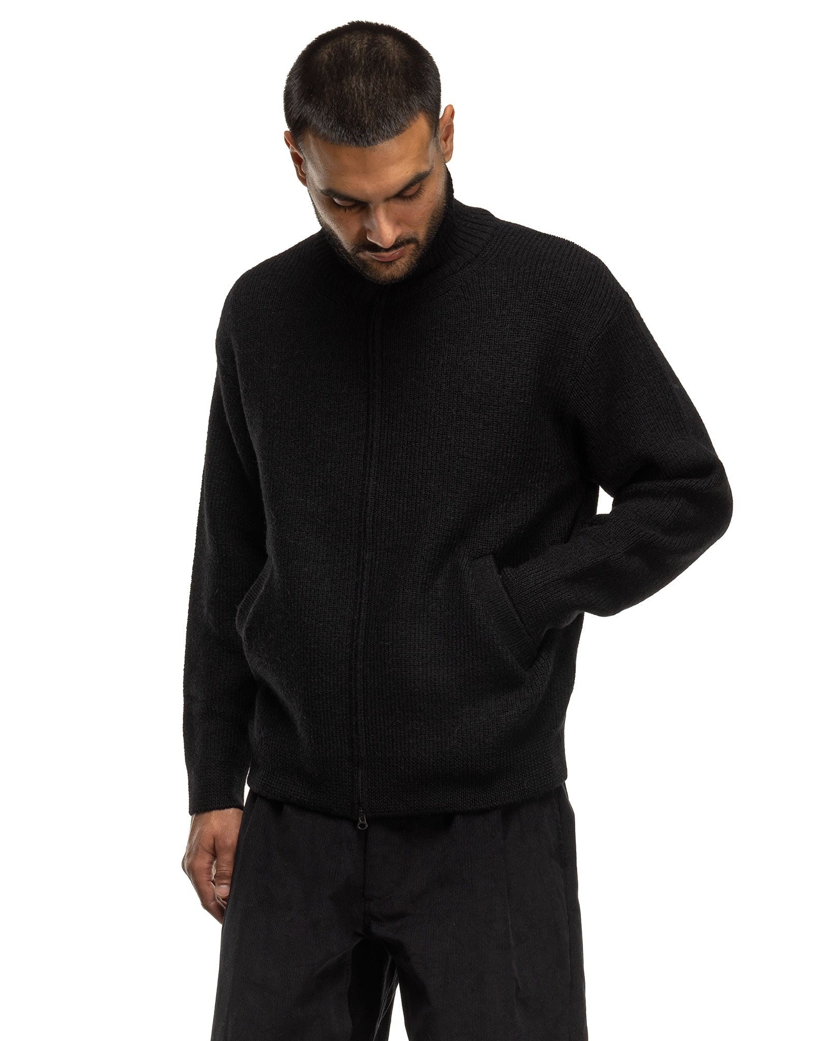 ATON Highland Wool Alpaca Drivers Knit Black | REVERSIBLE ATON Highland Wool Alpaca Drivers Knit Black | REVERSIBLE