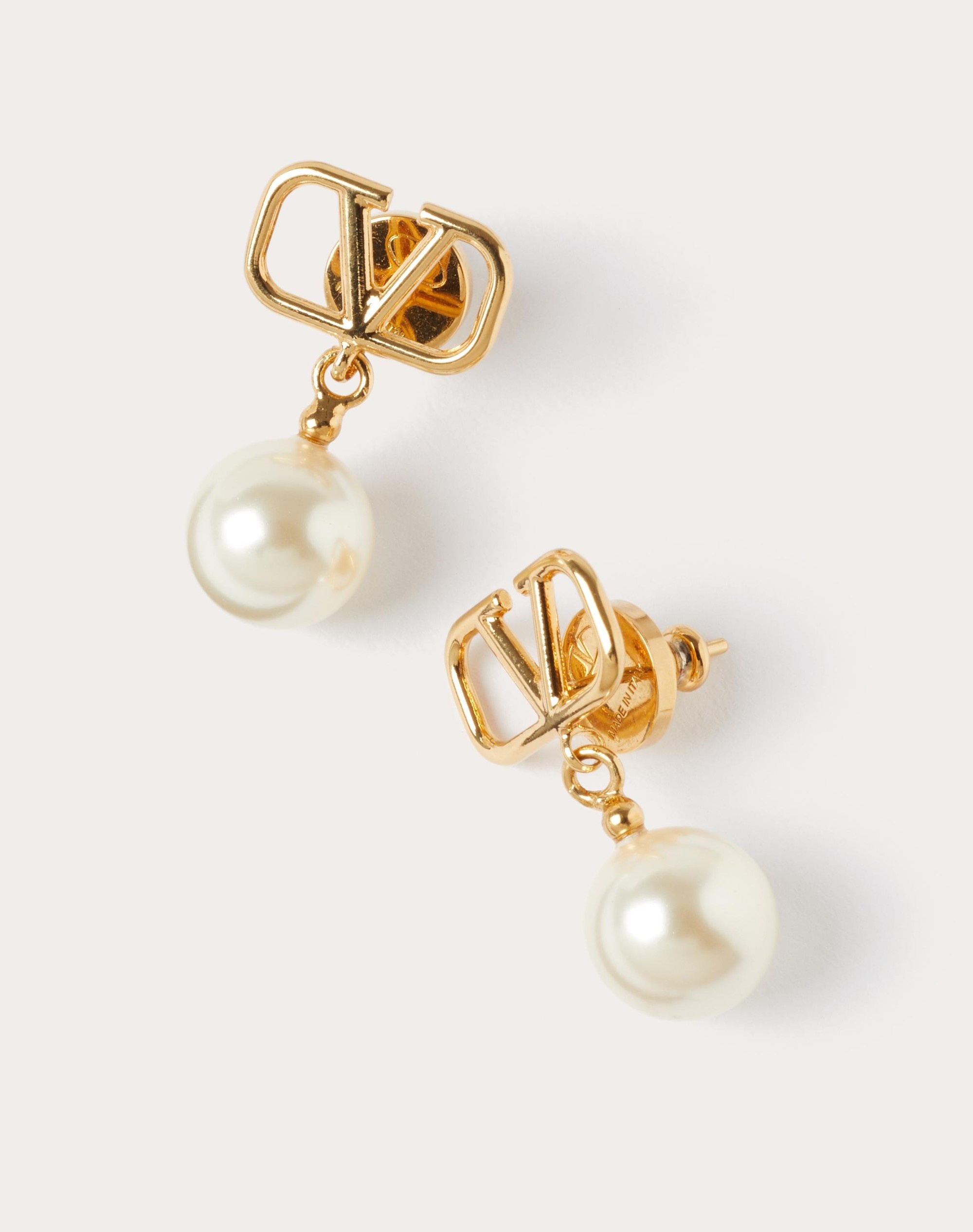 Valentino VLOGO SIGNATURE EARRINGS WITH SWAROVSKI® PEARLS | REVERSIBLE