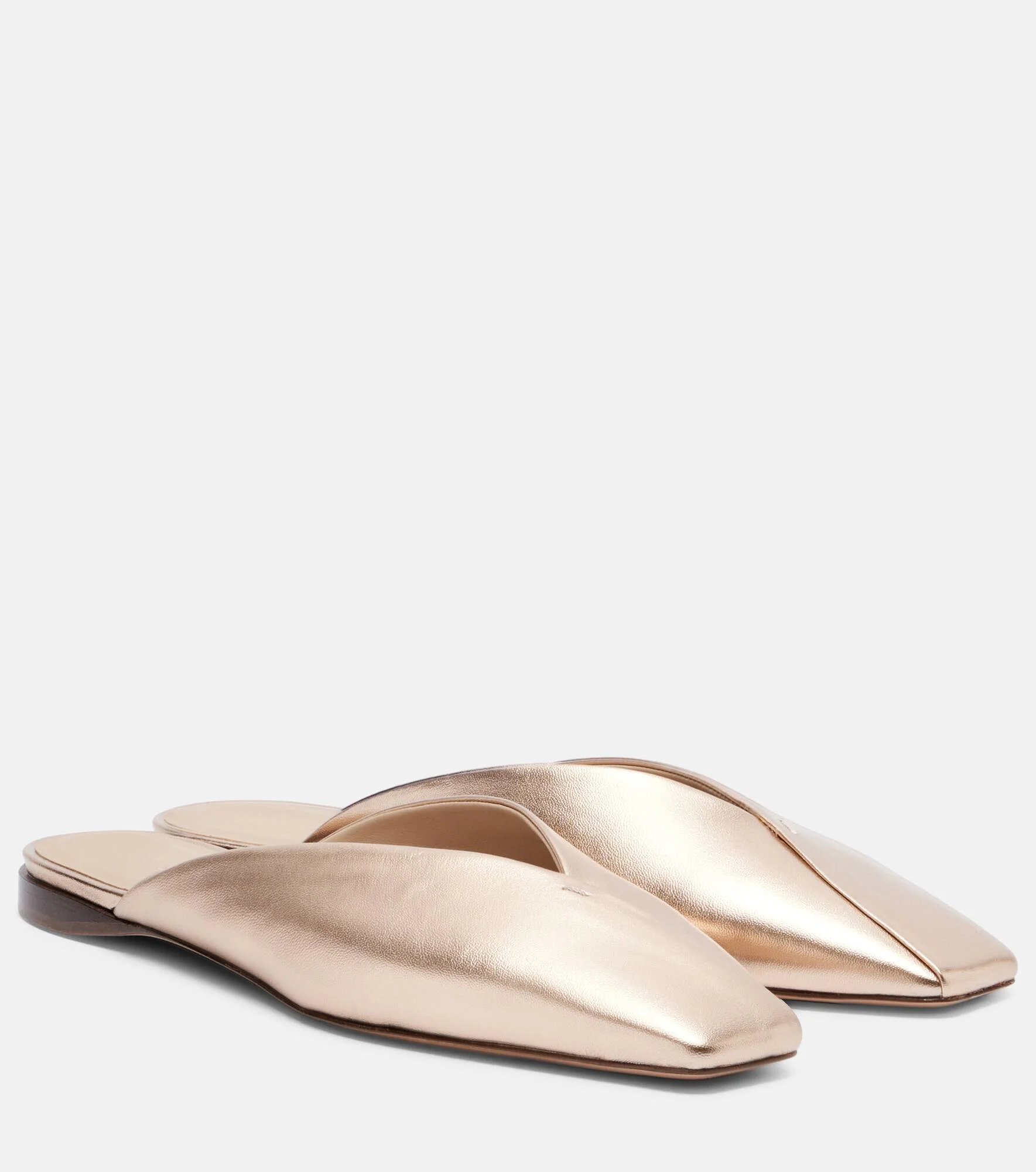 Max Mara Metallic leather mules | REVERSIBLE