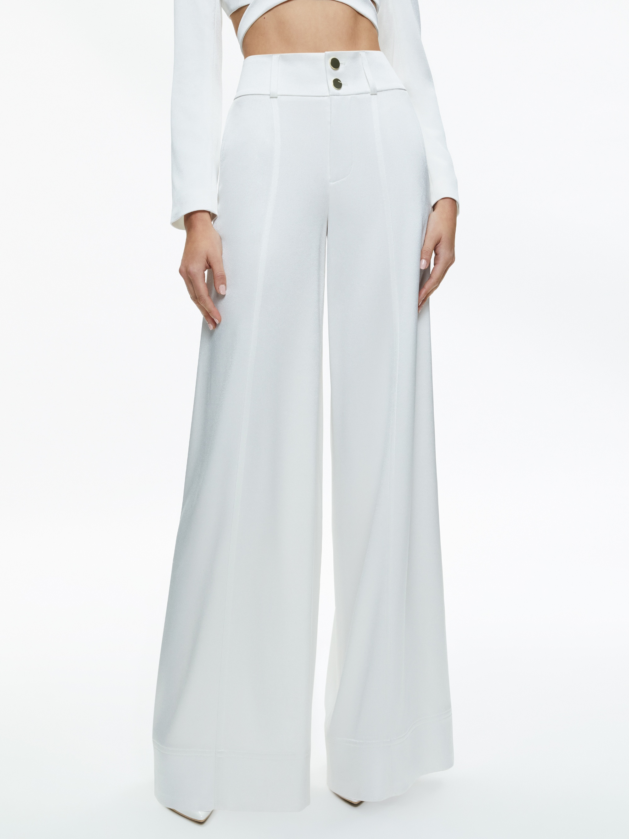 Alice + Olivia MAME HIGH RISE WIDE LEG CUFFED PANT | REVERSIBLE