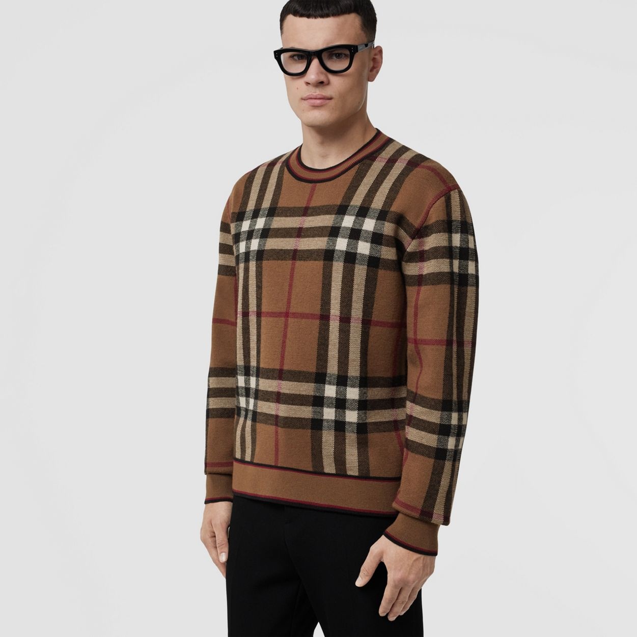 Burberry Check Wool Jacquard Sweater | REVERSIBLE
