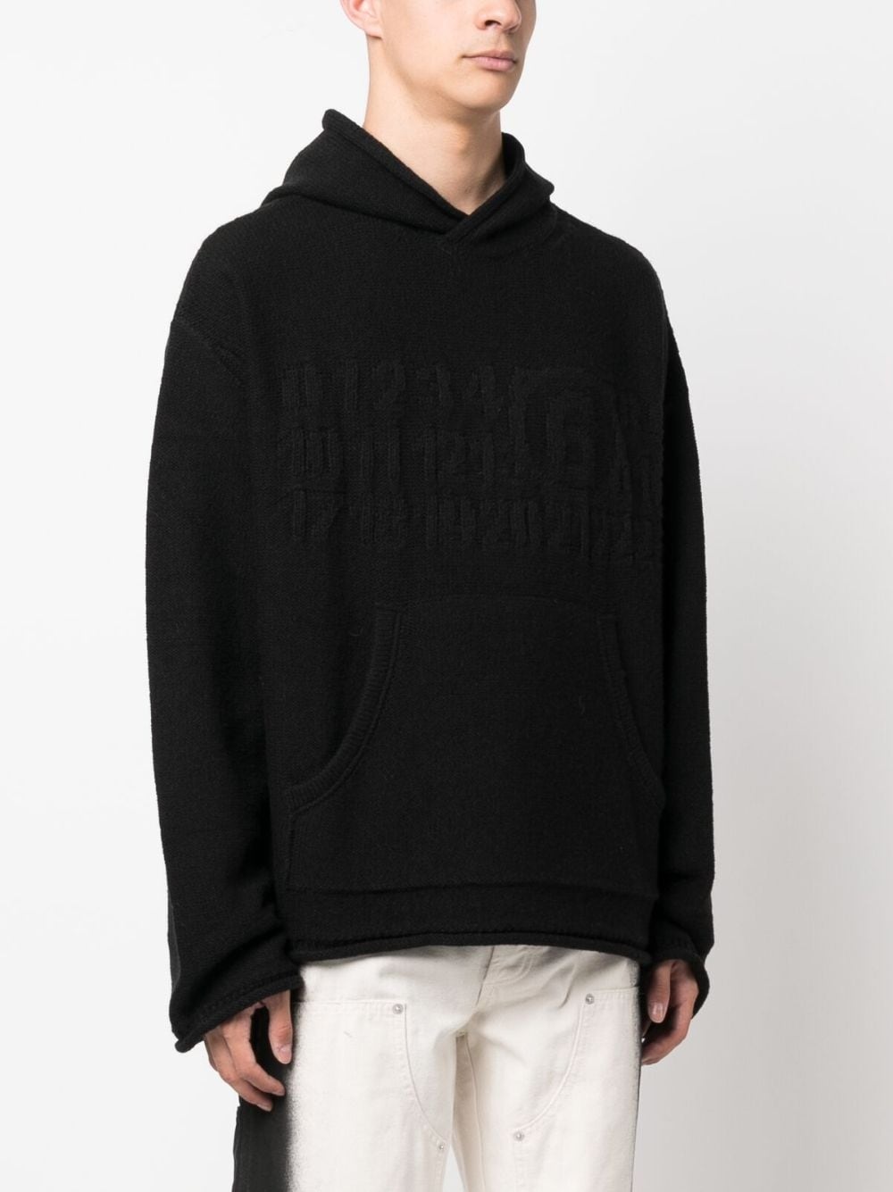 MM6 Maison Margiela number-motif knitted hoodie | REVERSIBLE