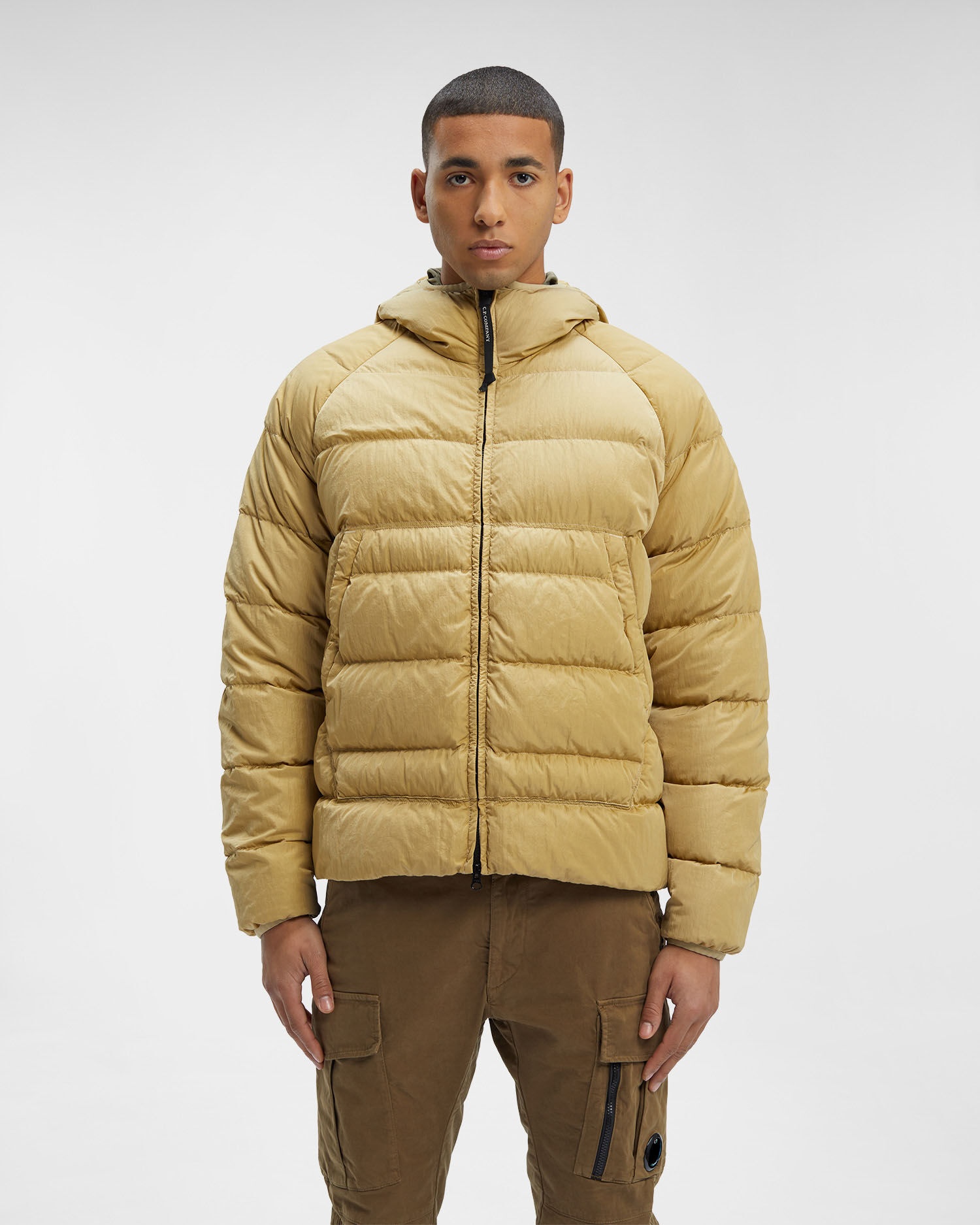 C.P. Company Eco-Chrome R Hooded Down Goggle Jacket | REVERSIBLE