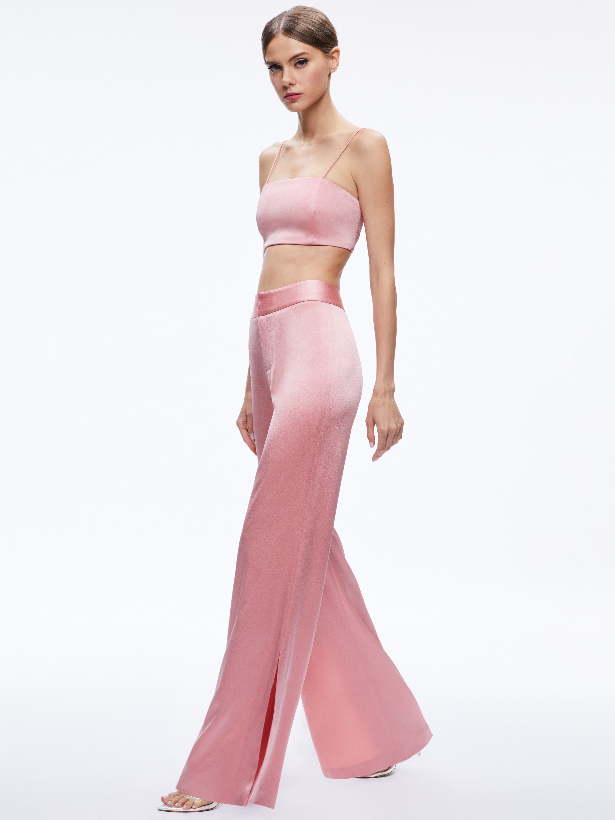 Alice + Olivia JC WIDE LEG SIDE SLIT PANT | REVERSIBLE