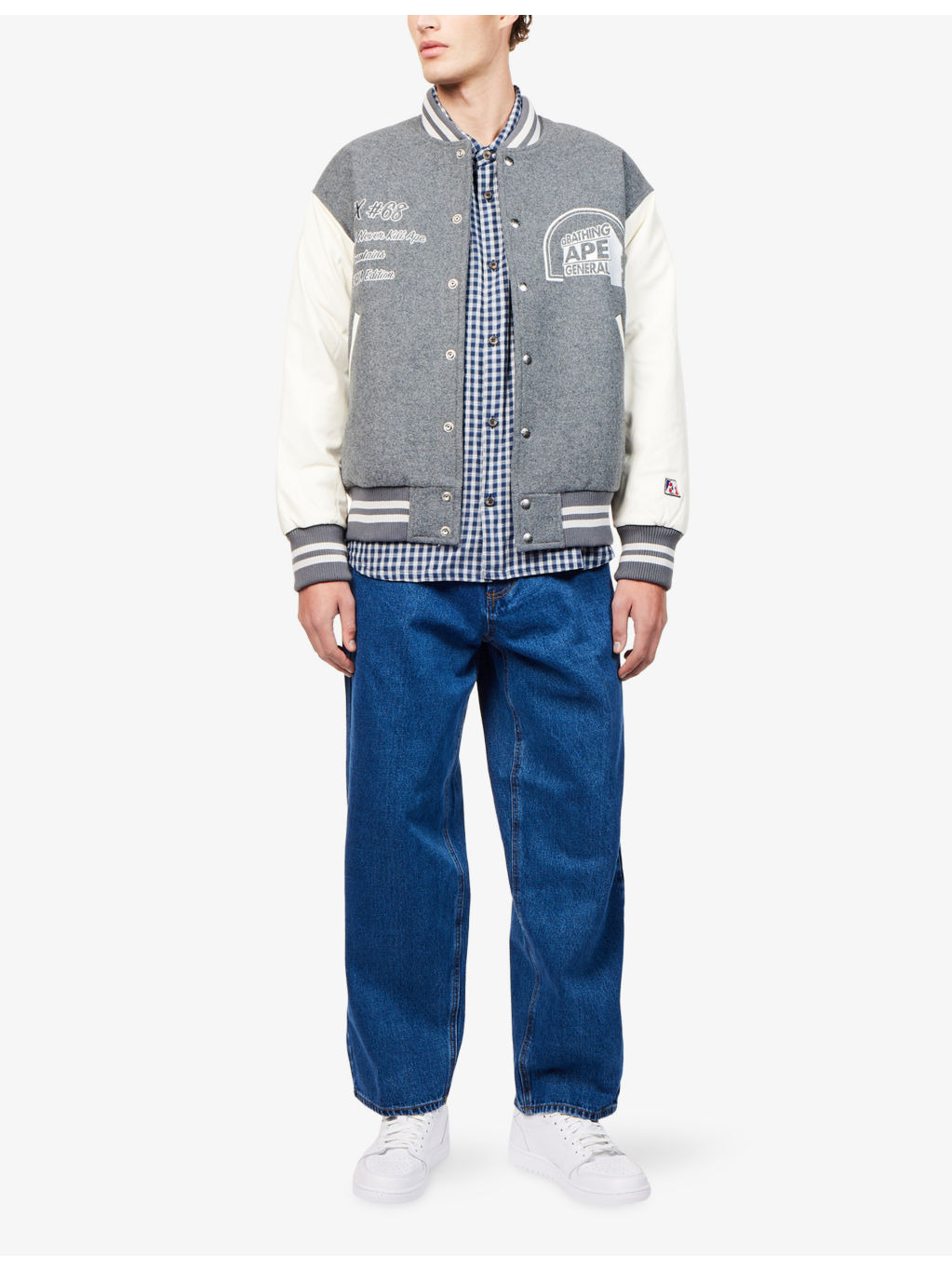 A BATHING APE® Bape X Kazuki Logo Wool-Blend Jacket | REVERSIBLE