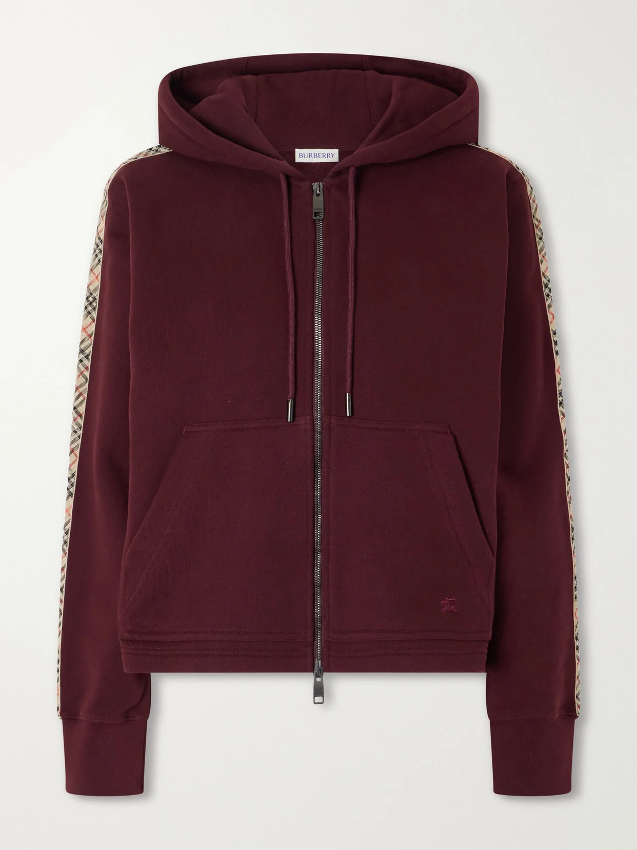 Burberry Harper Checked Cotton-jersey Zip-up Hoodie - 46376663163078640 ...