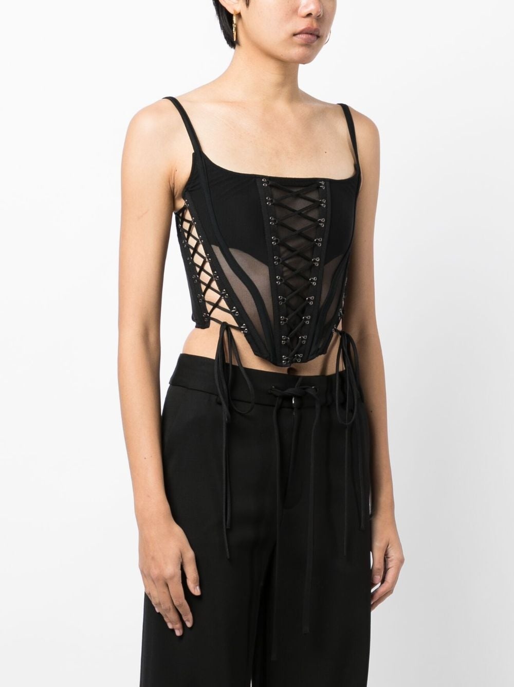 Monse lace-up sheer bustier top | REVERSIBLE