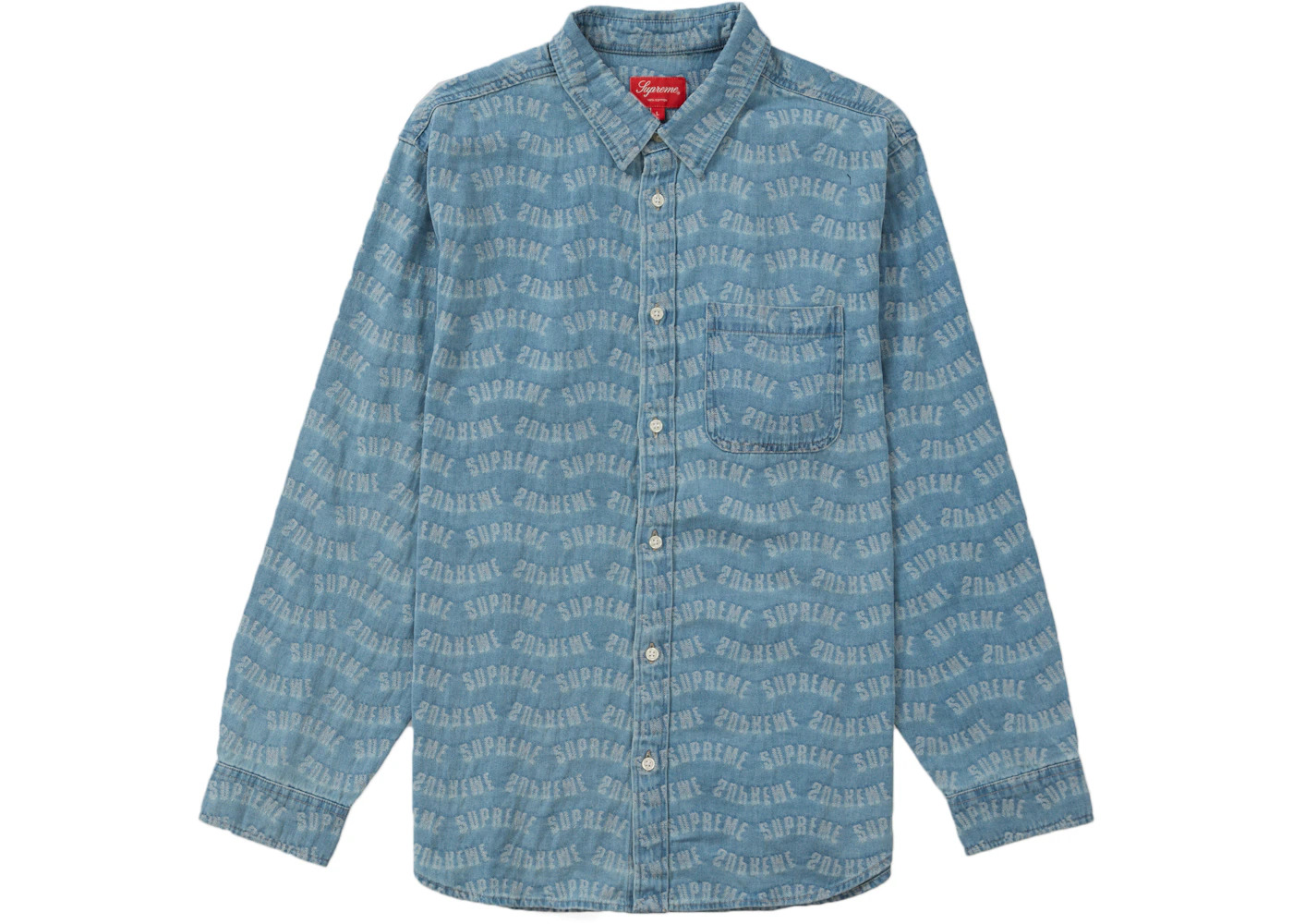 Supreme Supreme Arc Jacquard Denim Shirt Blue | REVERSIBLE