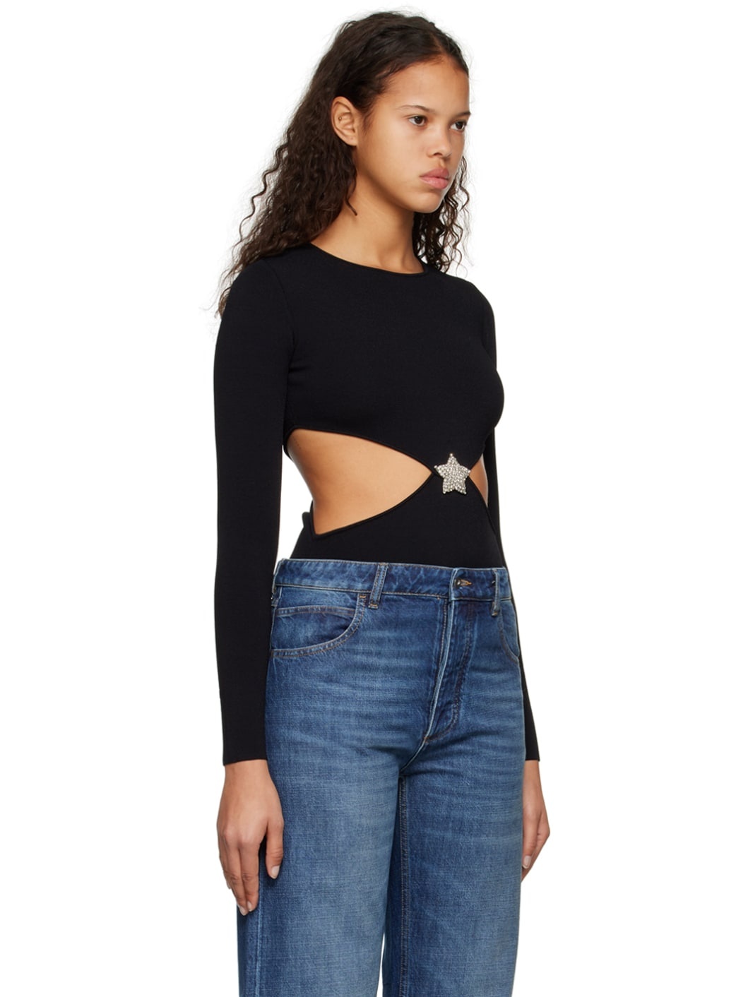 Valentino Black Crystal Star Bodysuit | REVERSIBLE