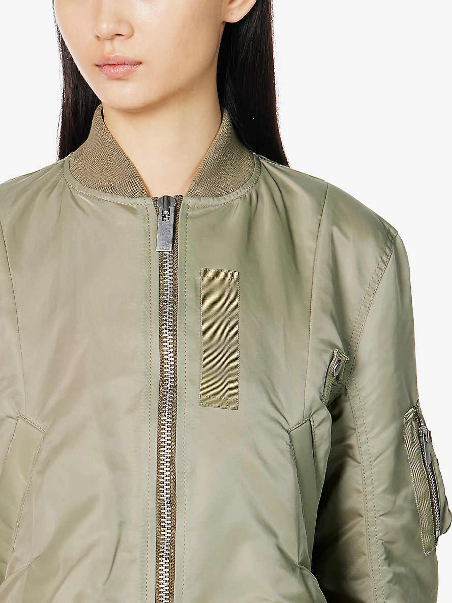 sacai Slanted-hem boxy-fit shell bomber jacket | REVERSIBLE