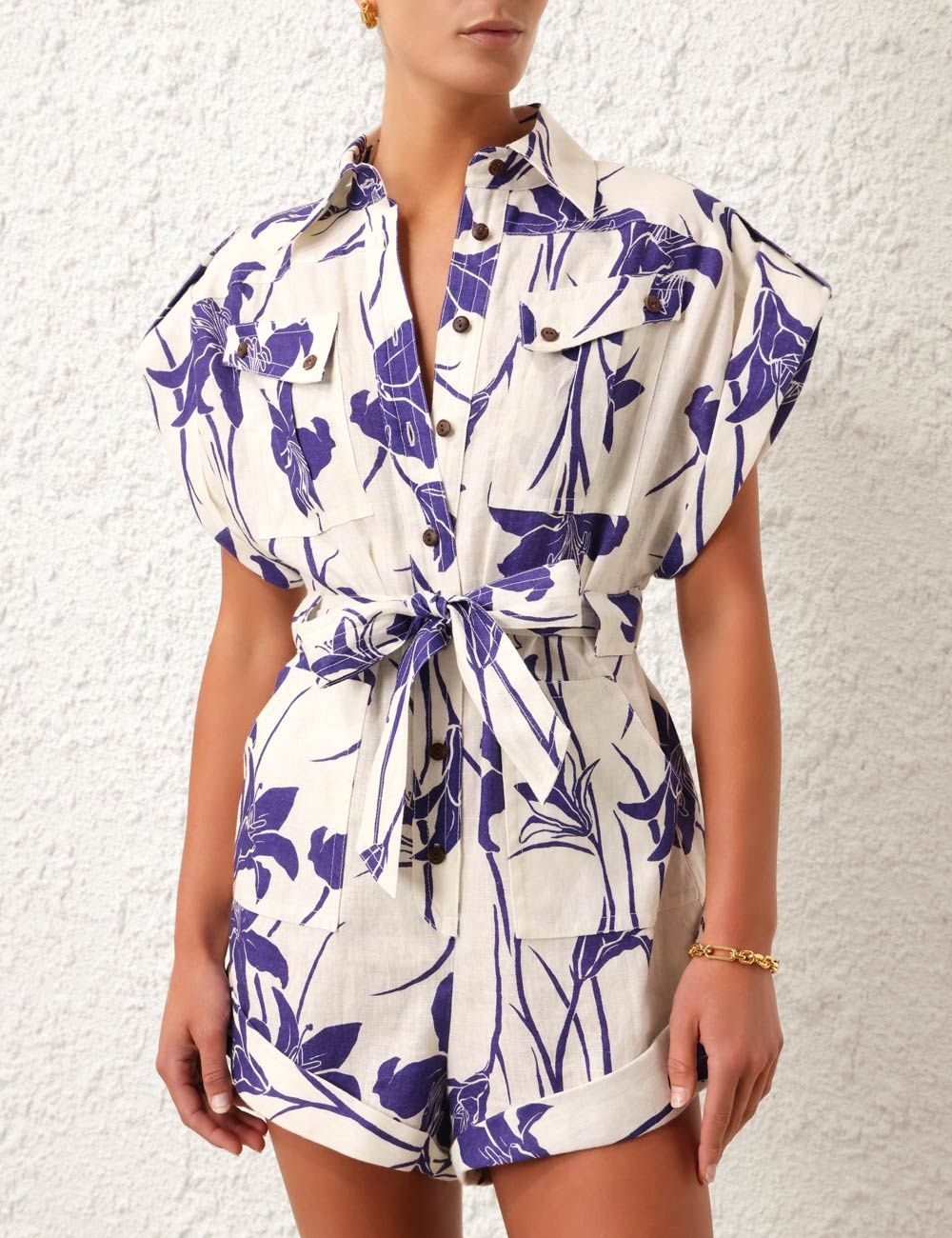 Zimmermann ACADIAN CUFFED PLAYSUIT | REVERSIBLE