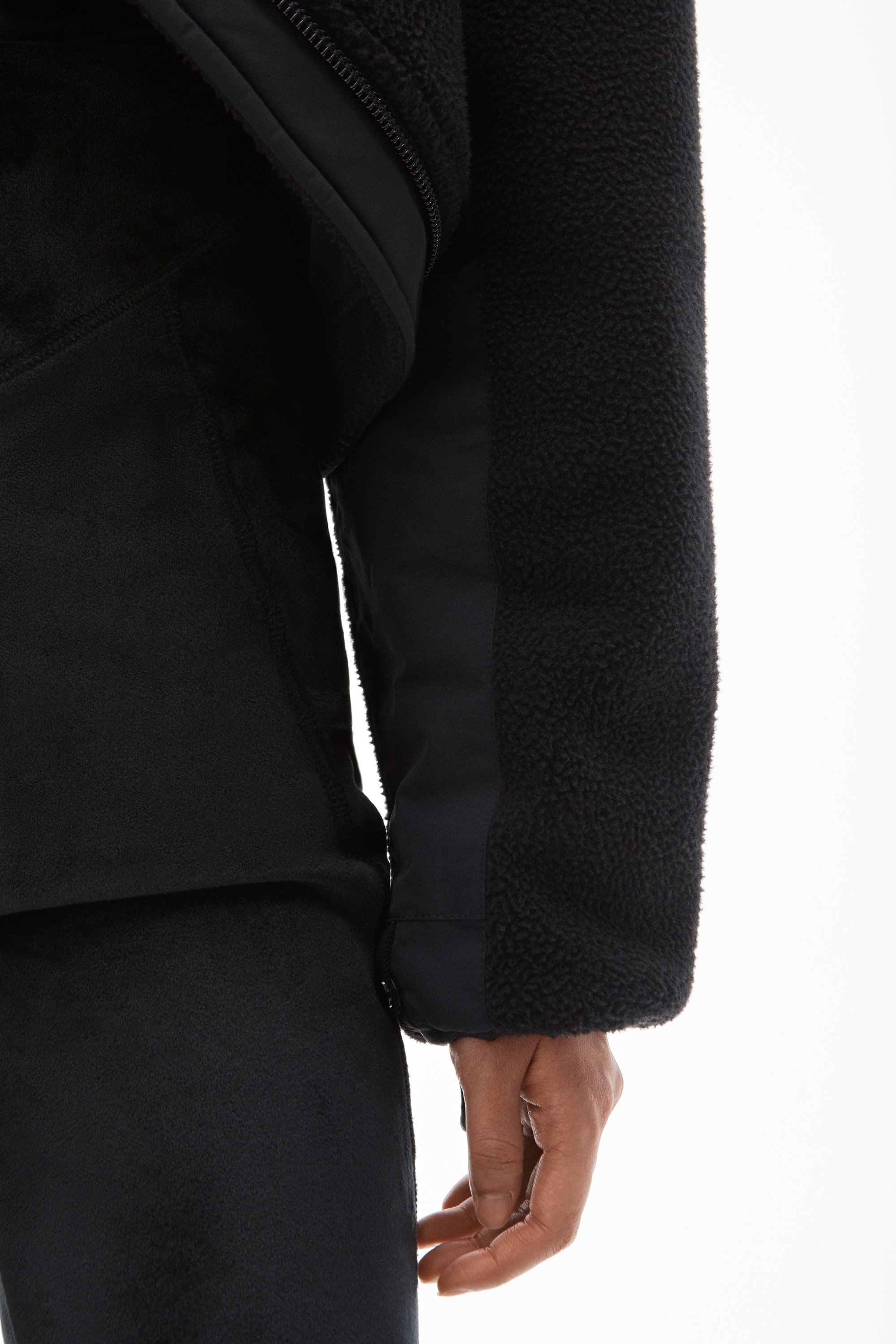 Alexander Wang SHRUG JACKET IN TEDDY FLEECE AND NYLON | REVERSIBLE