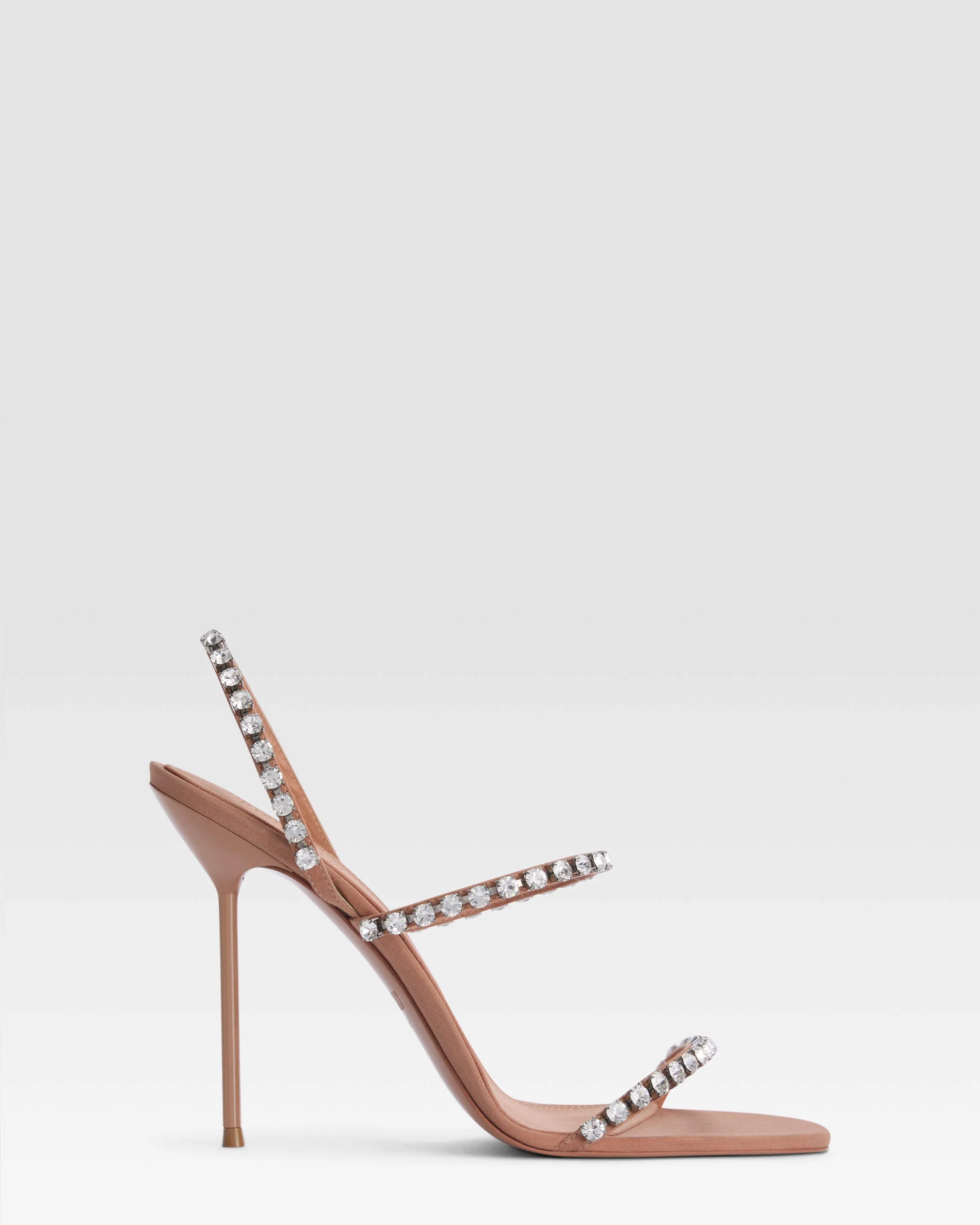 PARIS TEXAS Crepe satin slingback sandal with embroidered studs ...