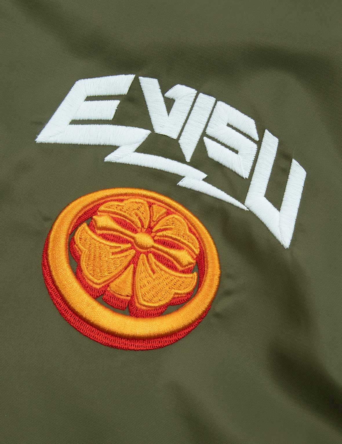 EVISU LOGO AND KAMON EMBROIDERED MA-1 BOMBER JACKET | REVERSIBLE