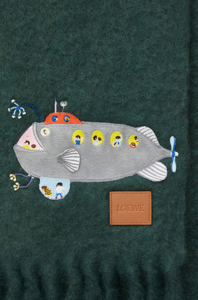 Loewe Submarine scarf in mohair and wool blend | REVERSIBLE