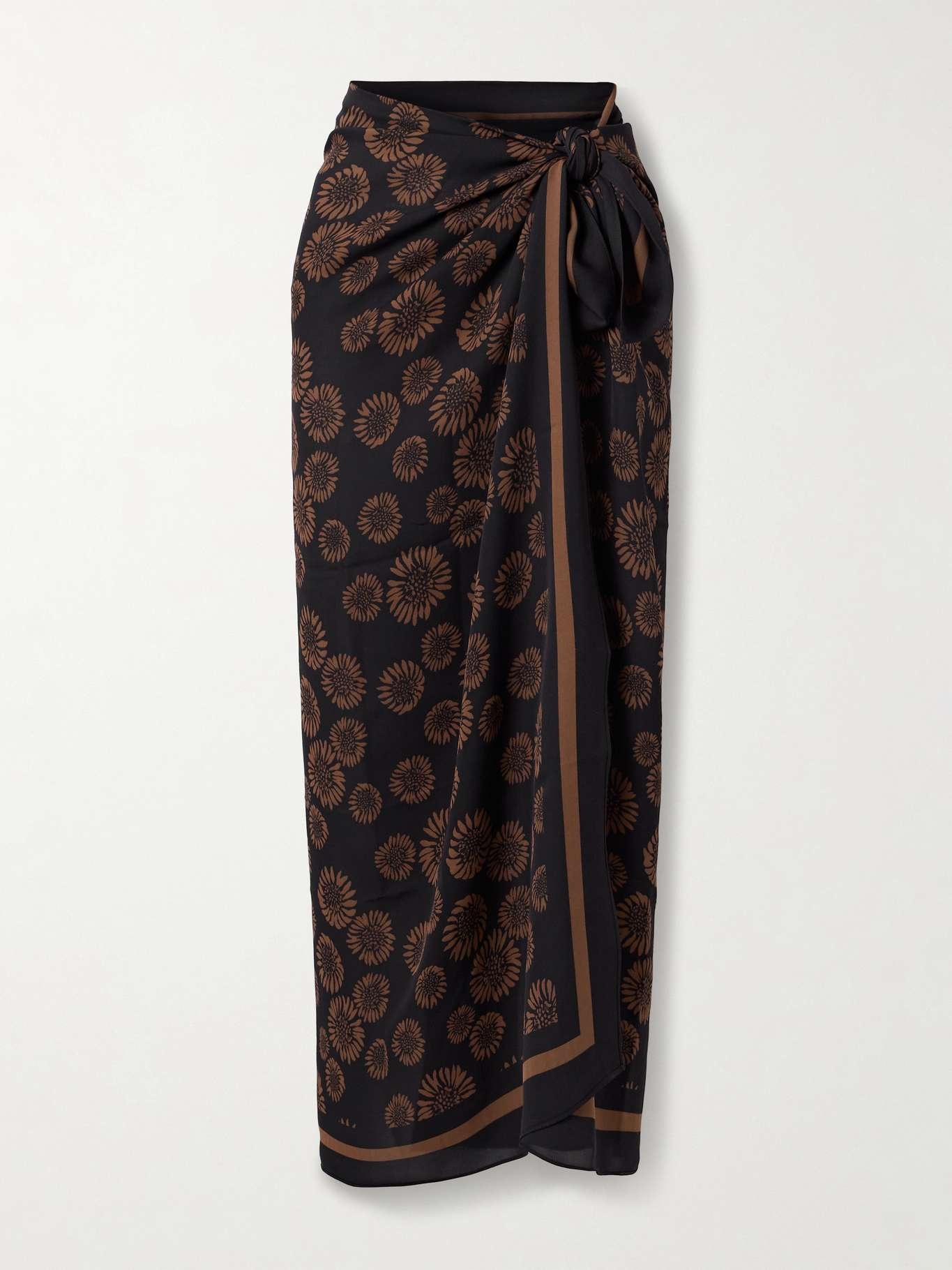 MATTEAU Printed silk-georgette pareo Black | REVERSIBLE
