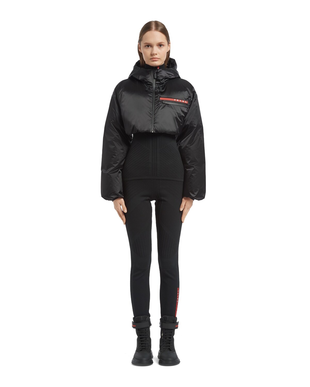 Prada Technical Nylon hooded down jacket | REVERSIBLE