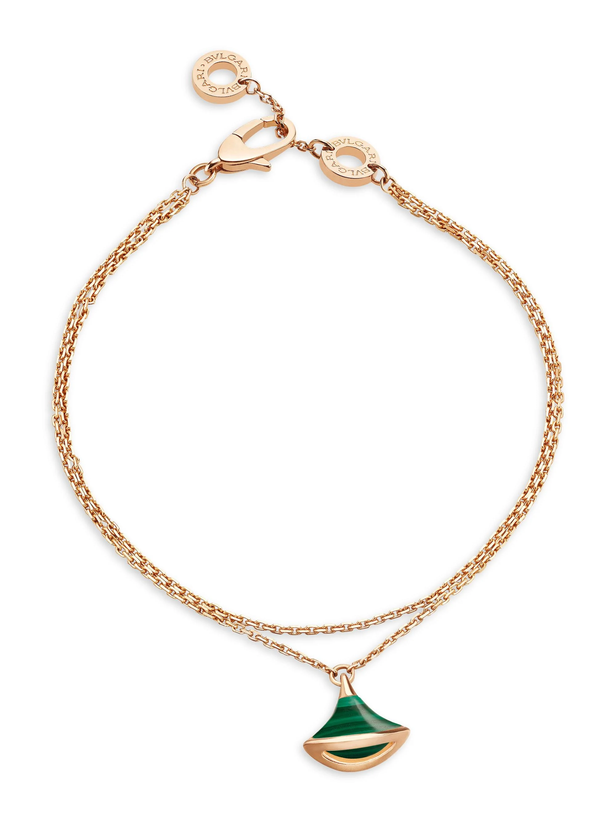 BVLGARI Divas' Dream 18K Rose Gold & Malachite Small Charm Bracelet ...