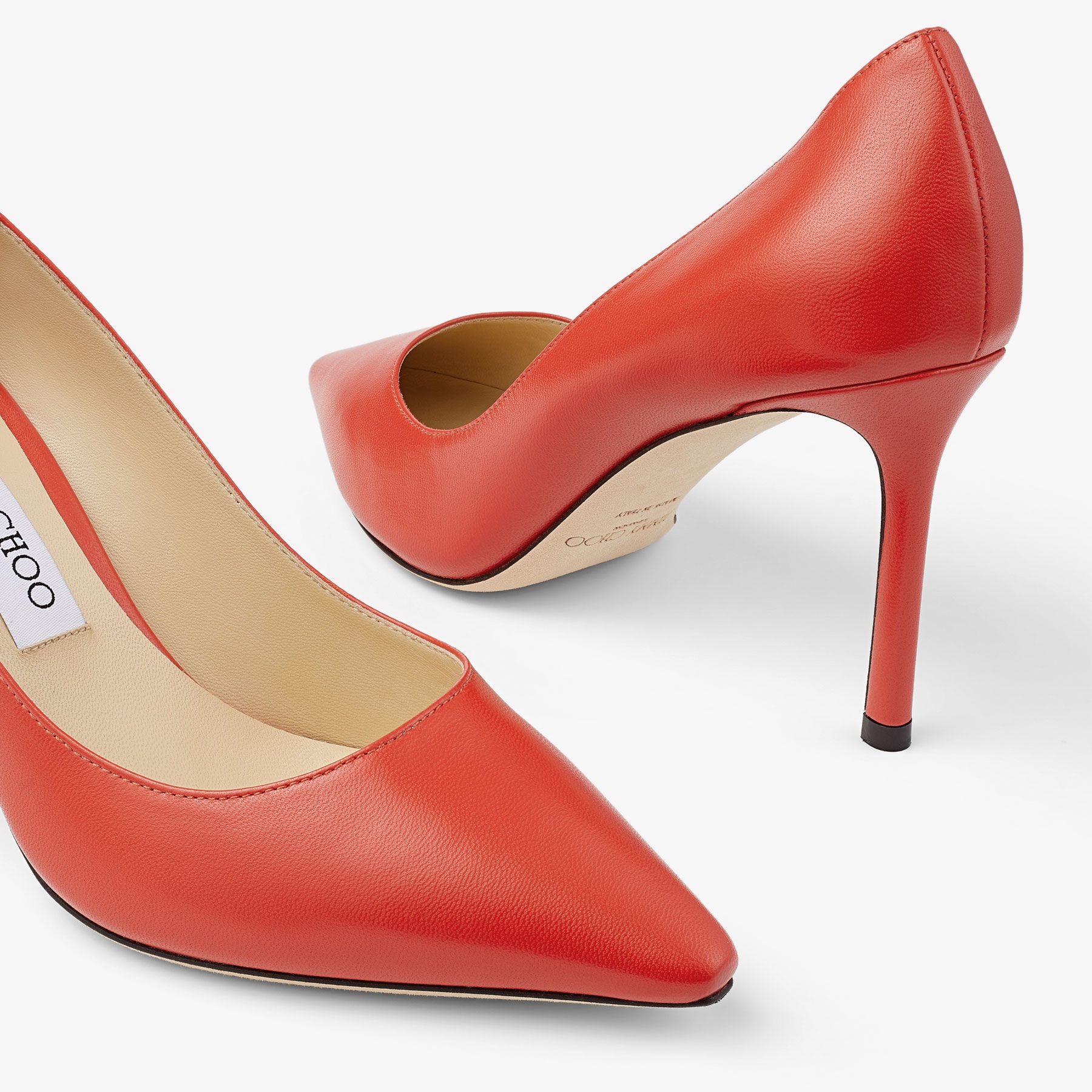 JIMMY CHOO Romy 85 Paprika Nappa Leather Pumps | REVERSIBLE