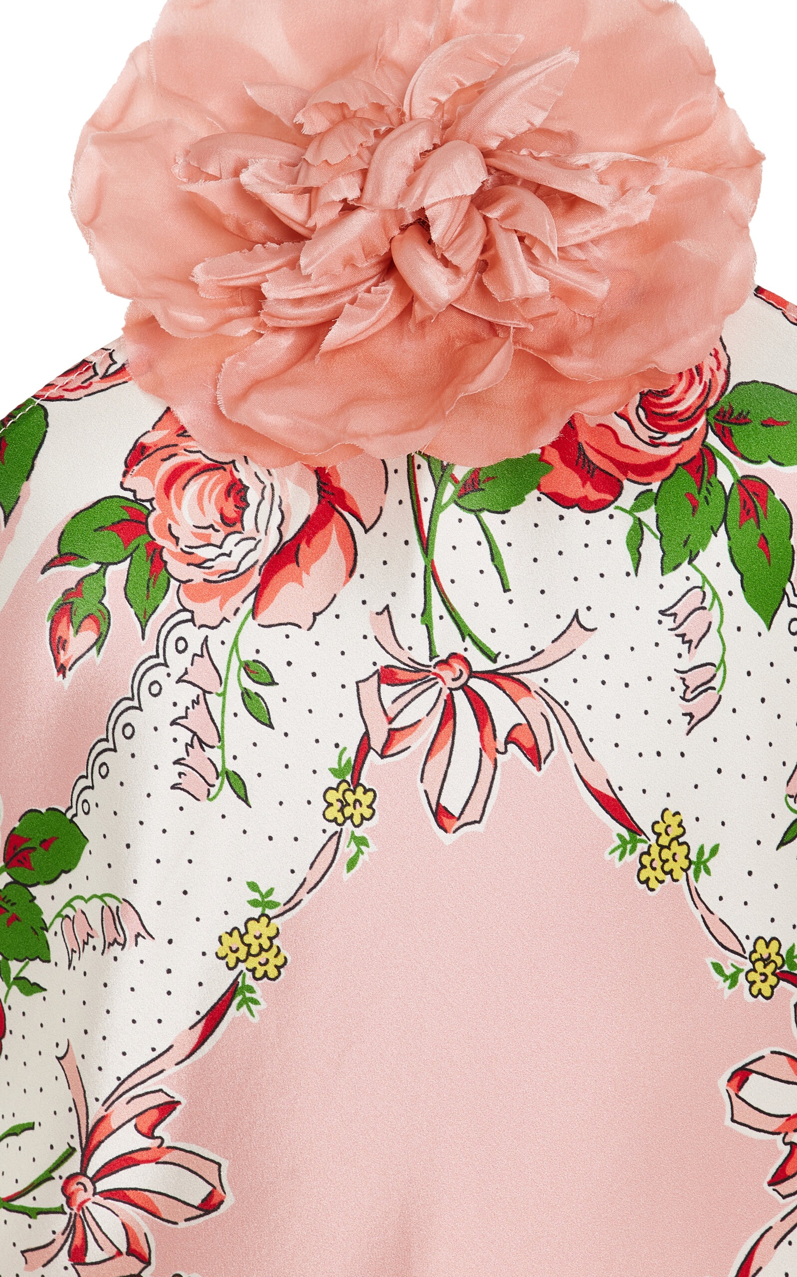 RODARTE Floral-Detailed Rose-Printed Silk-Satin Slip Gown pink | REVERSIBLE