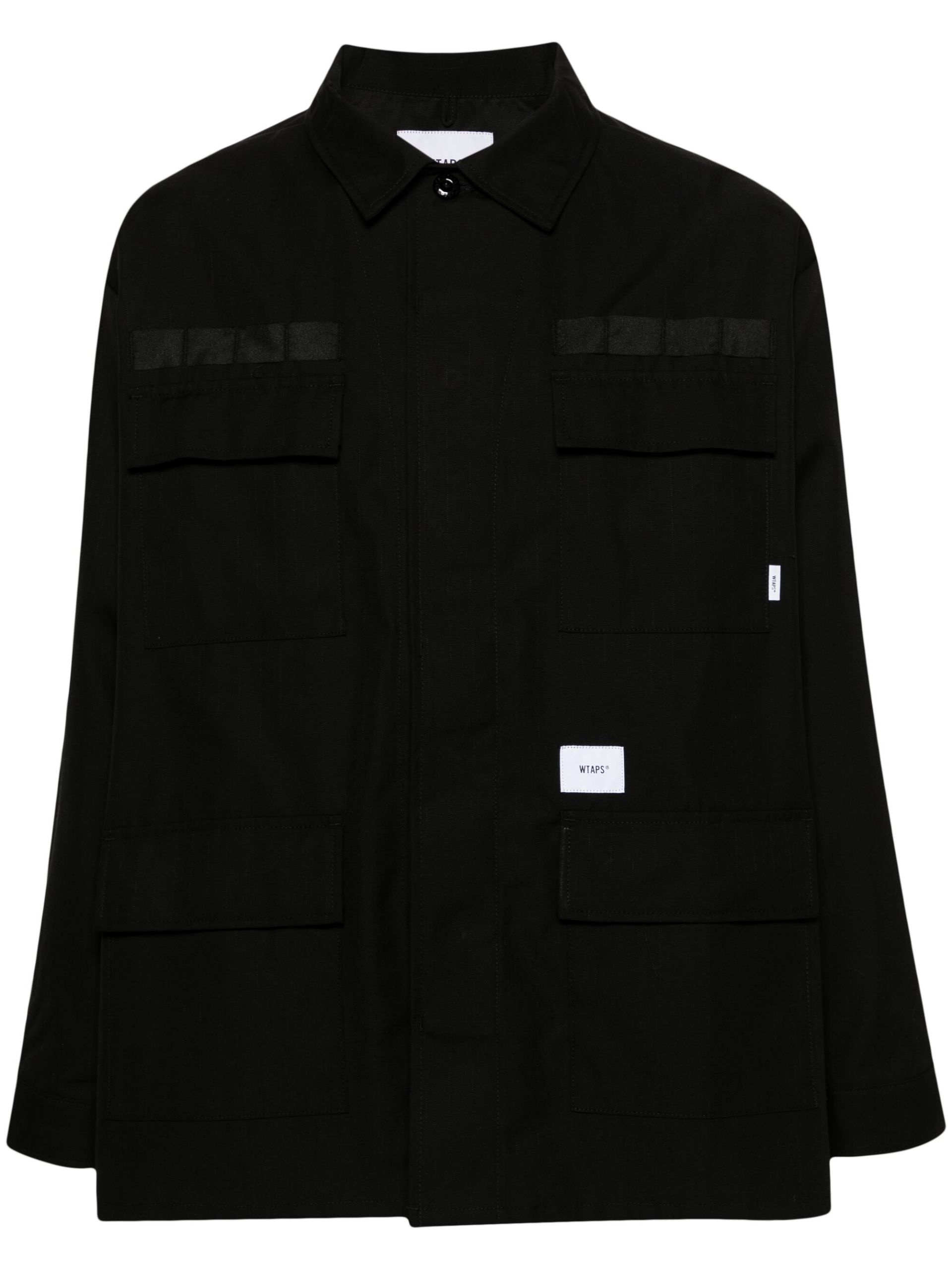 WTAPS Black JMOD 02 logo-print overshirt | brownsfashion | REVERSIBLE