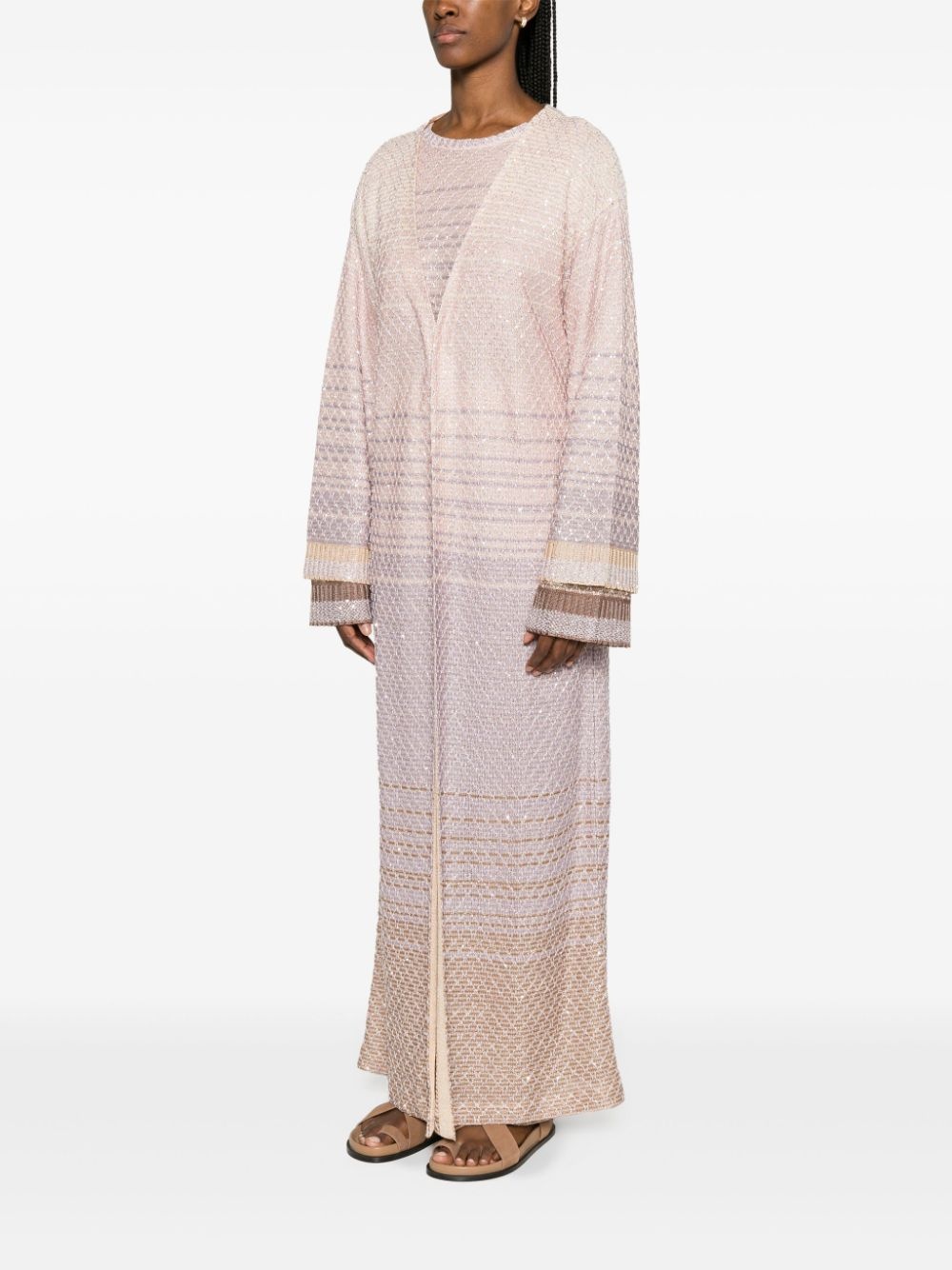 Missoni sequin-embellished striped cardi-coat | REVERSIBLE